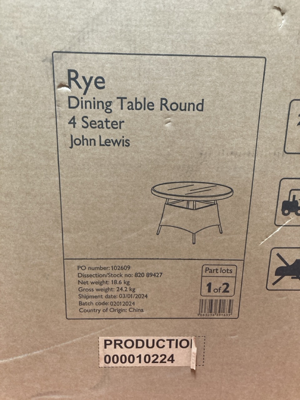 John Pye Auctions - JOHN LEWIS RYE DINING TABLE ROUND 4 SEATER ...