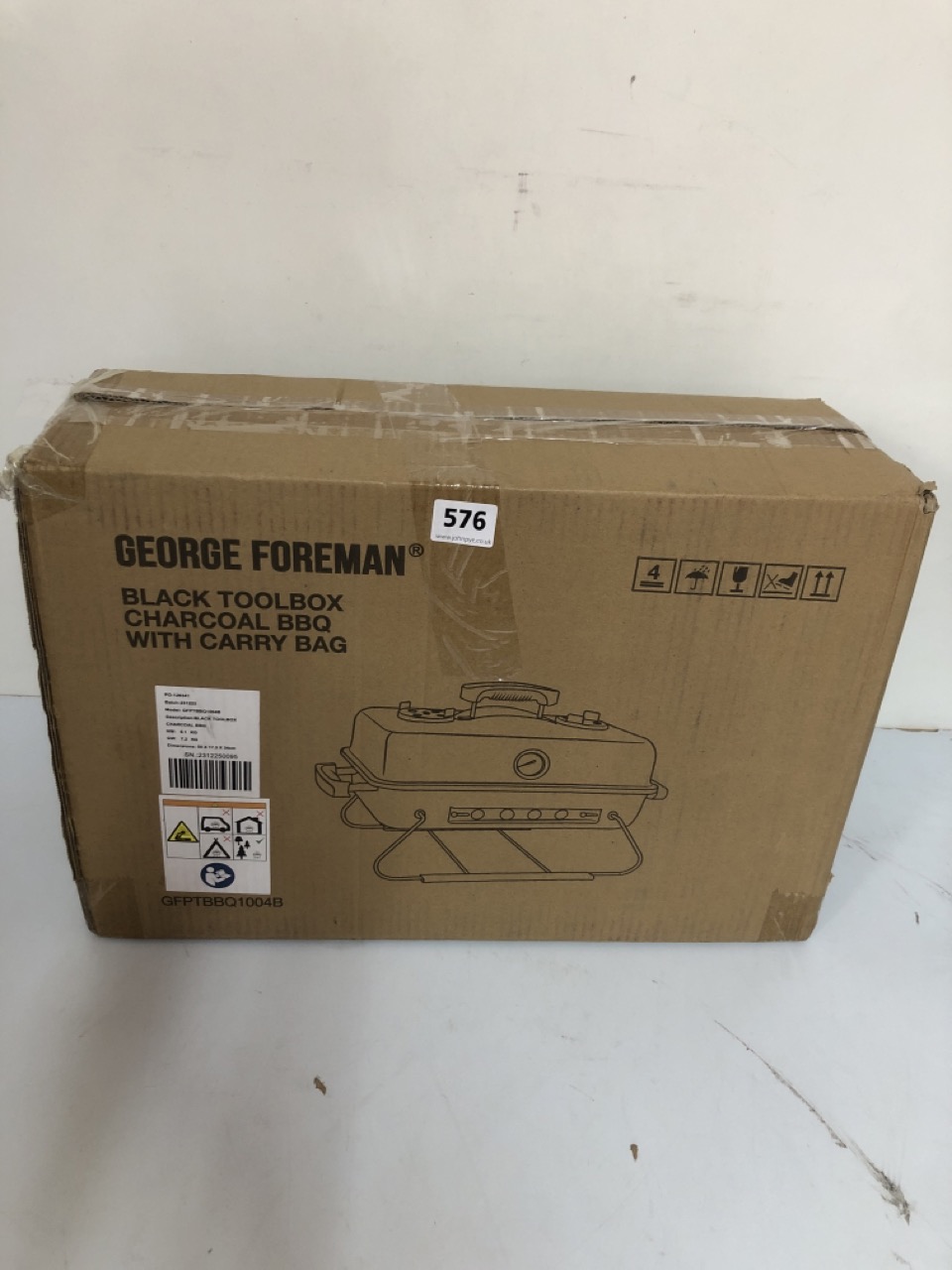 John Pye Auctions - GEORGE FOREMAN BLACK TOOLBOX CHARCOAL BBQ