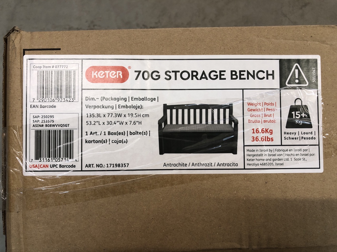 John Pye Auctions - KETER 70G STORAGE BENCH