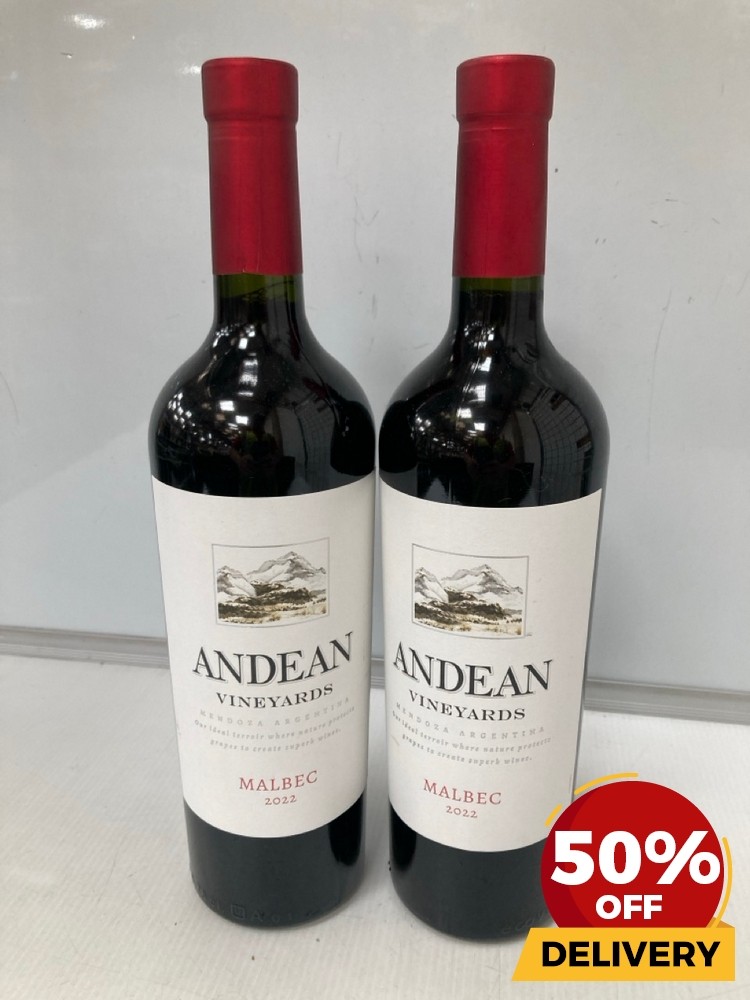 John Pye Auctions - 12 X BOTTLES OF ANDEAN VINEYARDS 2022 MALBEC DRY ...