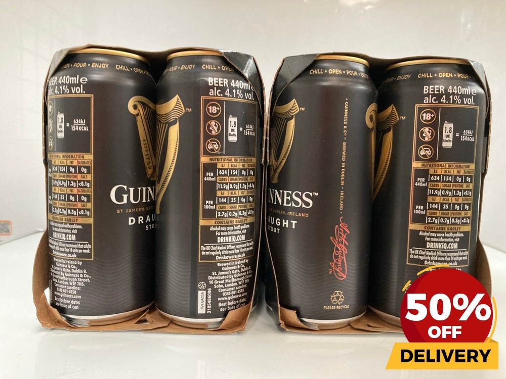 John Pye Auctions - 2 X PACKS OF 10 440ML CANS OF GUINNESS DRAUGHT BBE ...