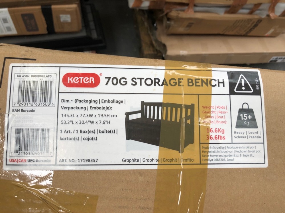John Pye Auctions - KETER 70G GARDEN STORAGE BENCH - RRP £125