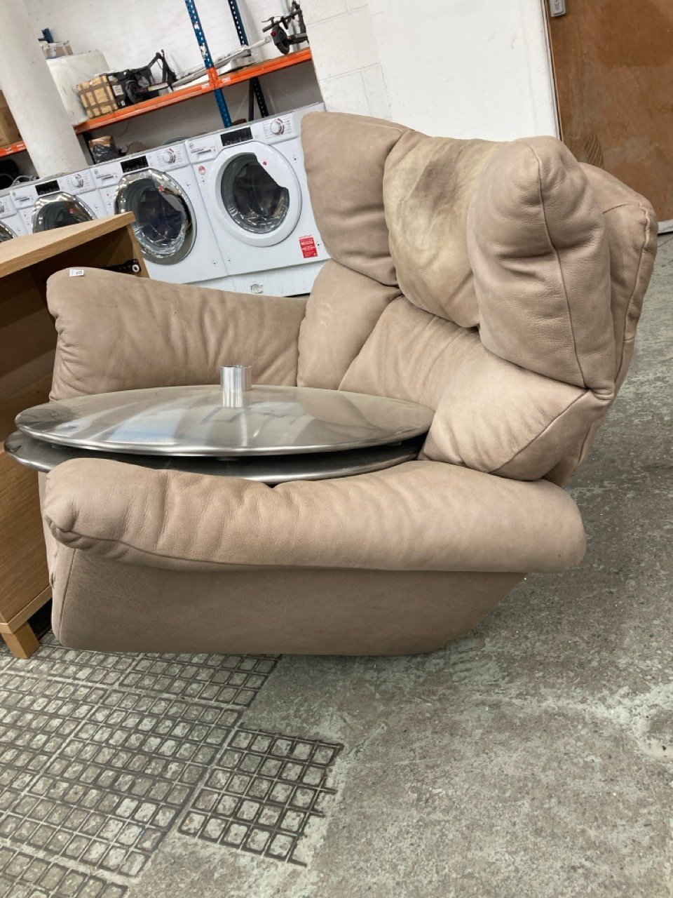 John Pye Auctions - JOHN LEWIS LEATHER RELAXER CHAIR AND A CHEST OF DRAWERS