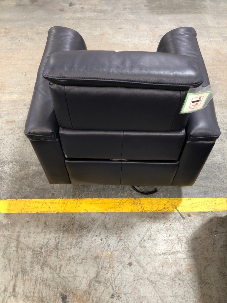 John Pye Auctions - NAVY FAUX LEATHER RECLINER ARMCHAIR (BLOCK A ...