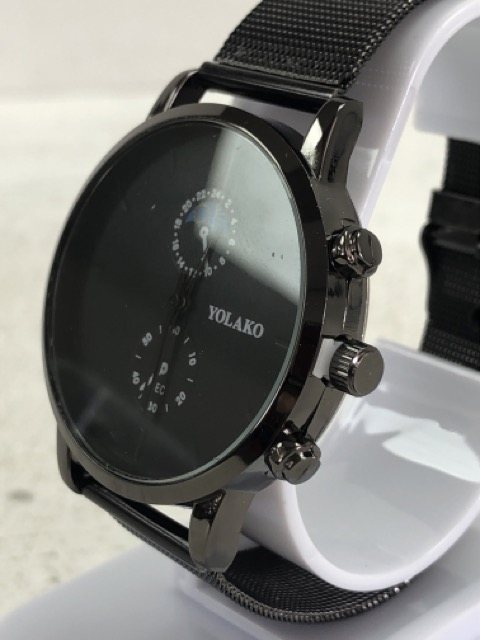 John Pye Auctions - YOLAKO BLACK STRAPPED WATCH WITH BLACK ROUND FACE ...