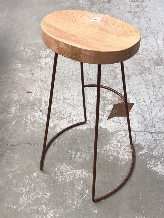 John Pye Auctions - NKUKU LOKO STOOL - MANGO WOOD & RUST - TALL 75.5 X ...