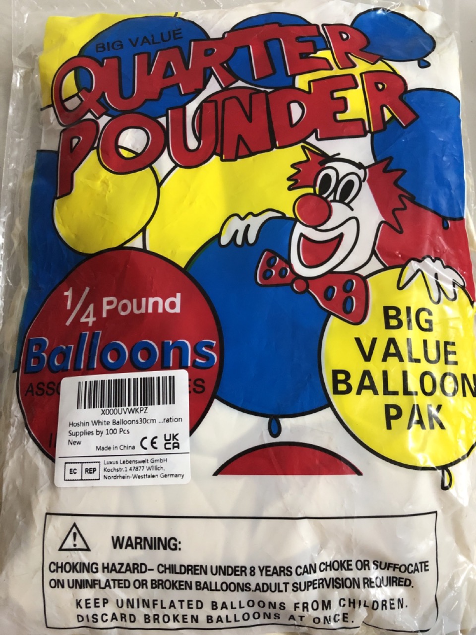 John Pye Auctions - QTY OF QUARTER POUNDER BALLOONS