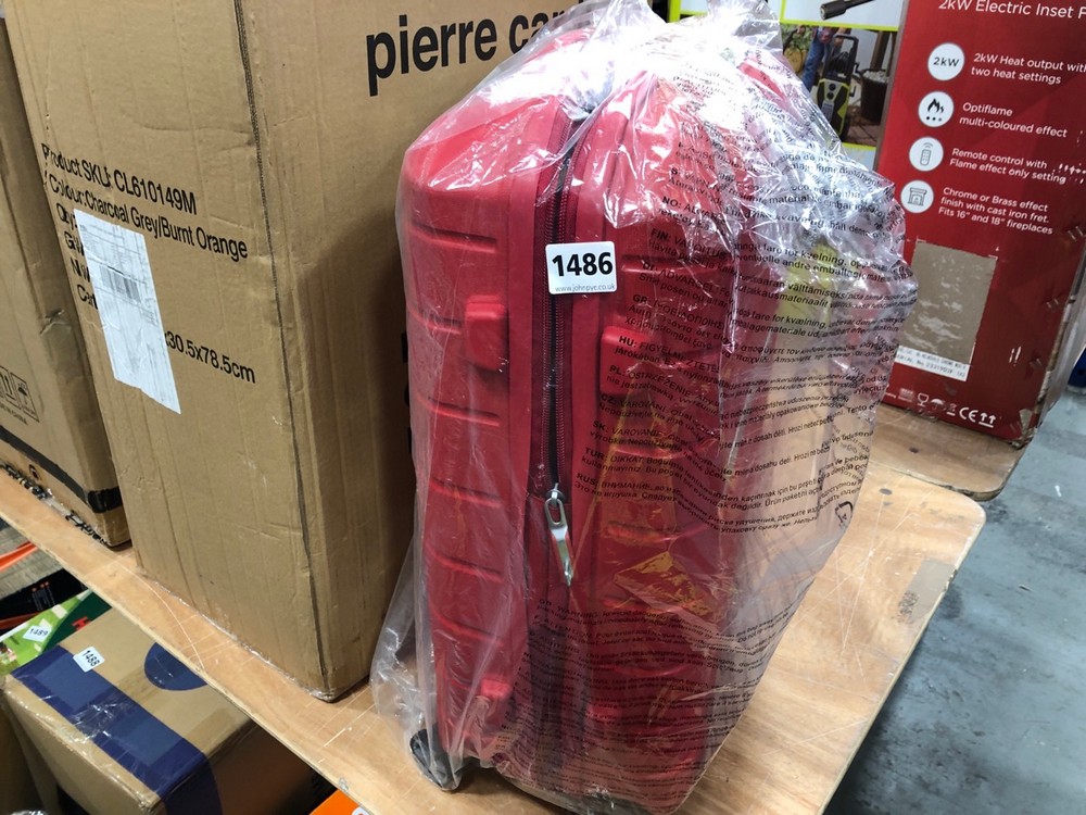 John Pye Auctions - SAMSONITE TRAVEL CASE HARD SHELL RED SMALL SPINNER ...