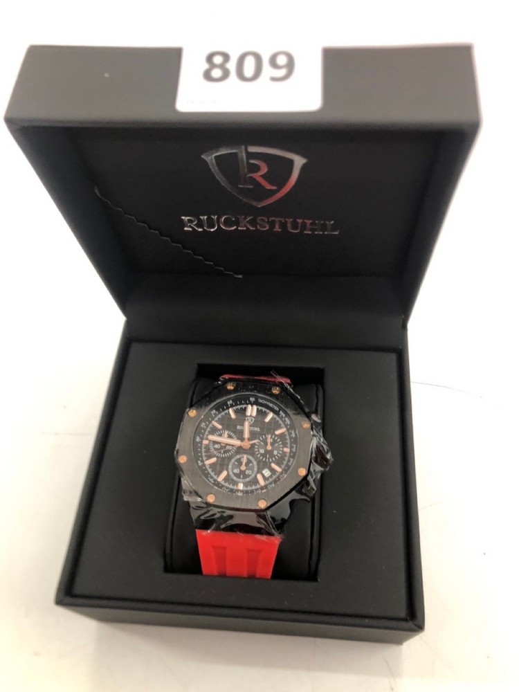 John Pye Auctions - RUCKSTUHL MENS WATCH IN RED/ BLACK ( ROOM 2 )